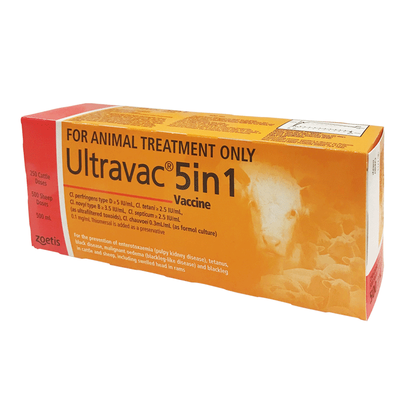 Ultravac 5 in 1 Vaccine [500 mL] - Country Vet